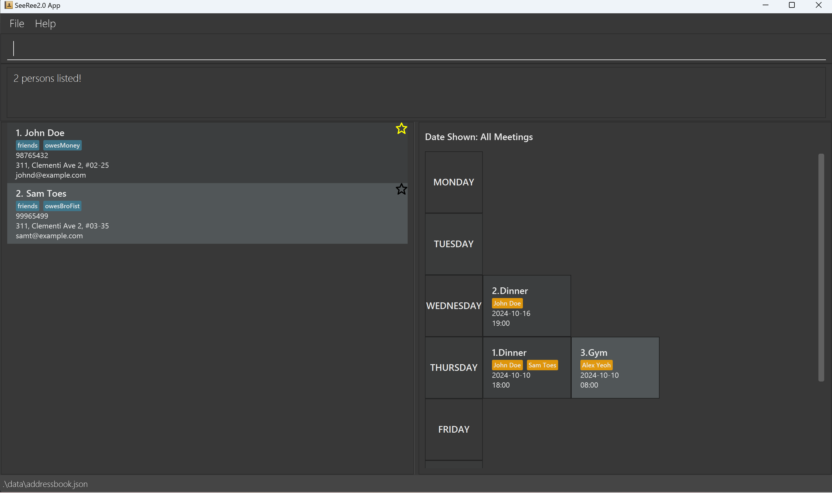 SeeRee 2.0 - User Guide - AddressBook Level-3